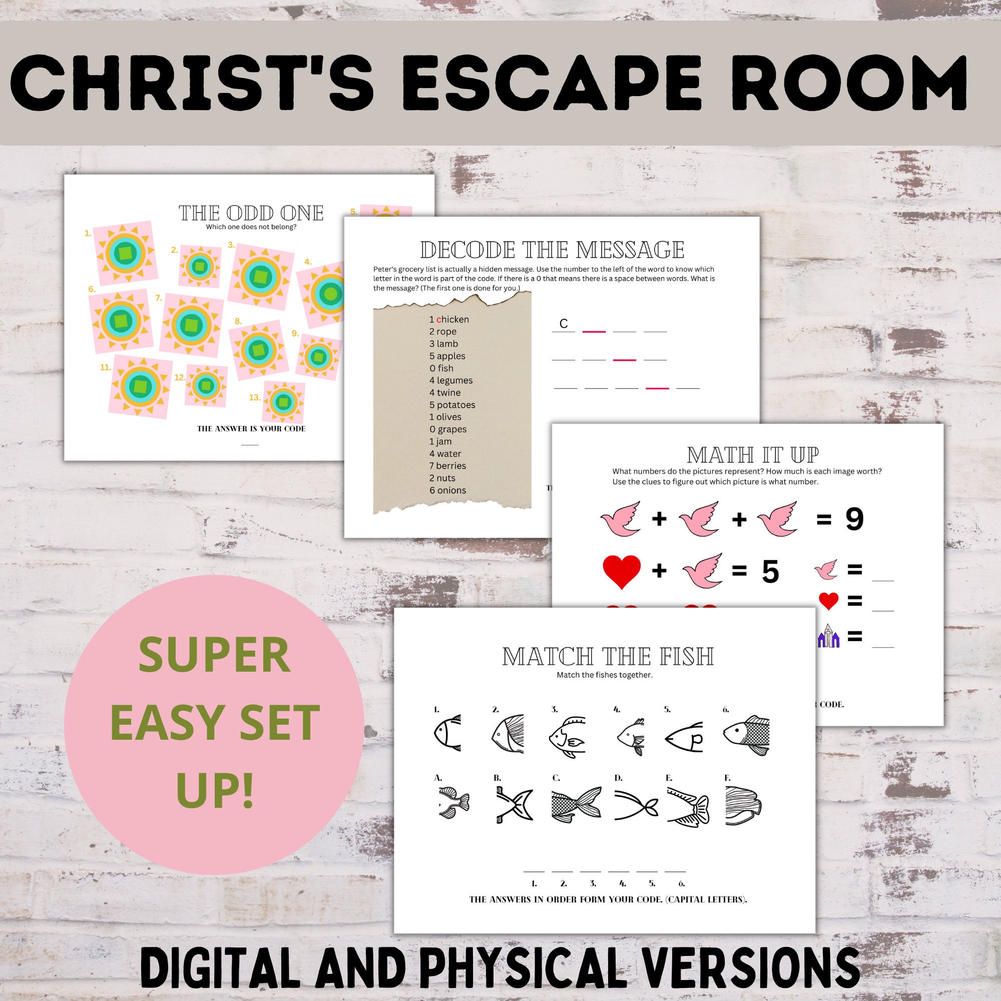 Bible Escape Room | New Testament Escape Room | Easter Escape Room ...