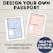 Design Your Own Passport Craft and Printable | Travel Craft | Passport ...