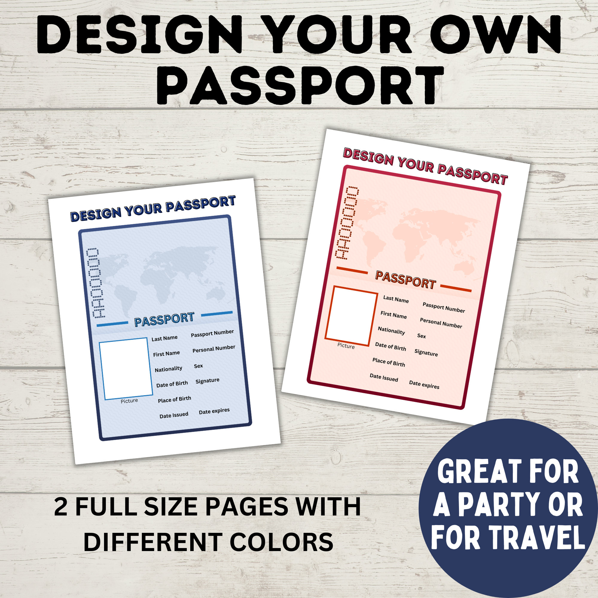Design Your Own Passport Craft and Printable | Travel Craft | Passport ...