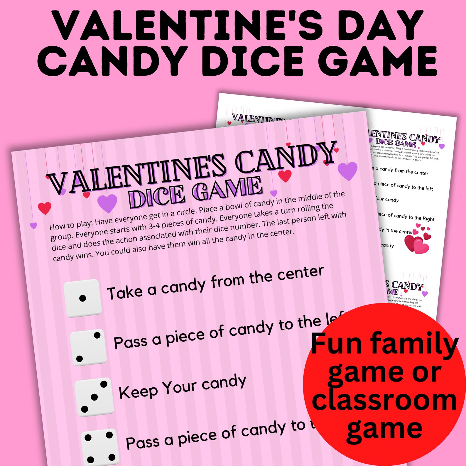 Valentine's Day Game for Kids | Candy Dice Valentine's Day Game | Candy ...