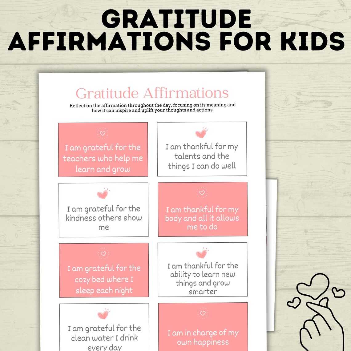 Gratitude Affirmation Cards for Kids | Gratitude Cards | Thankful Cards ...