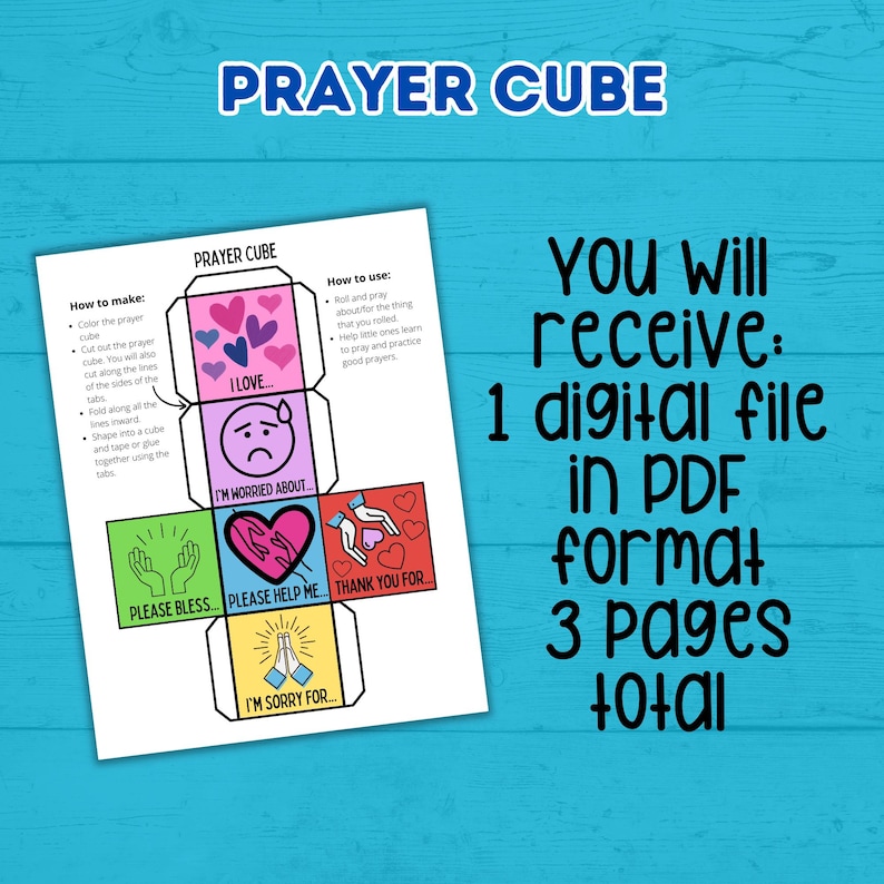 Prayer Cube Activity, Pray Coloring Pages, Bible Crafts for Kids, Faith ...