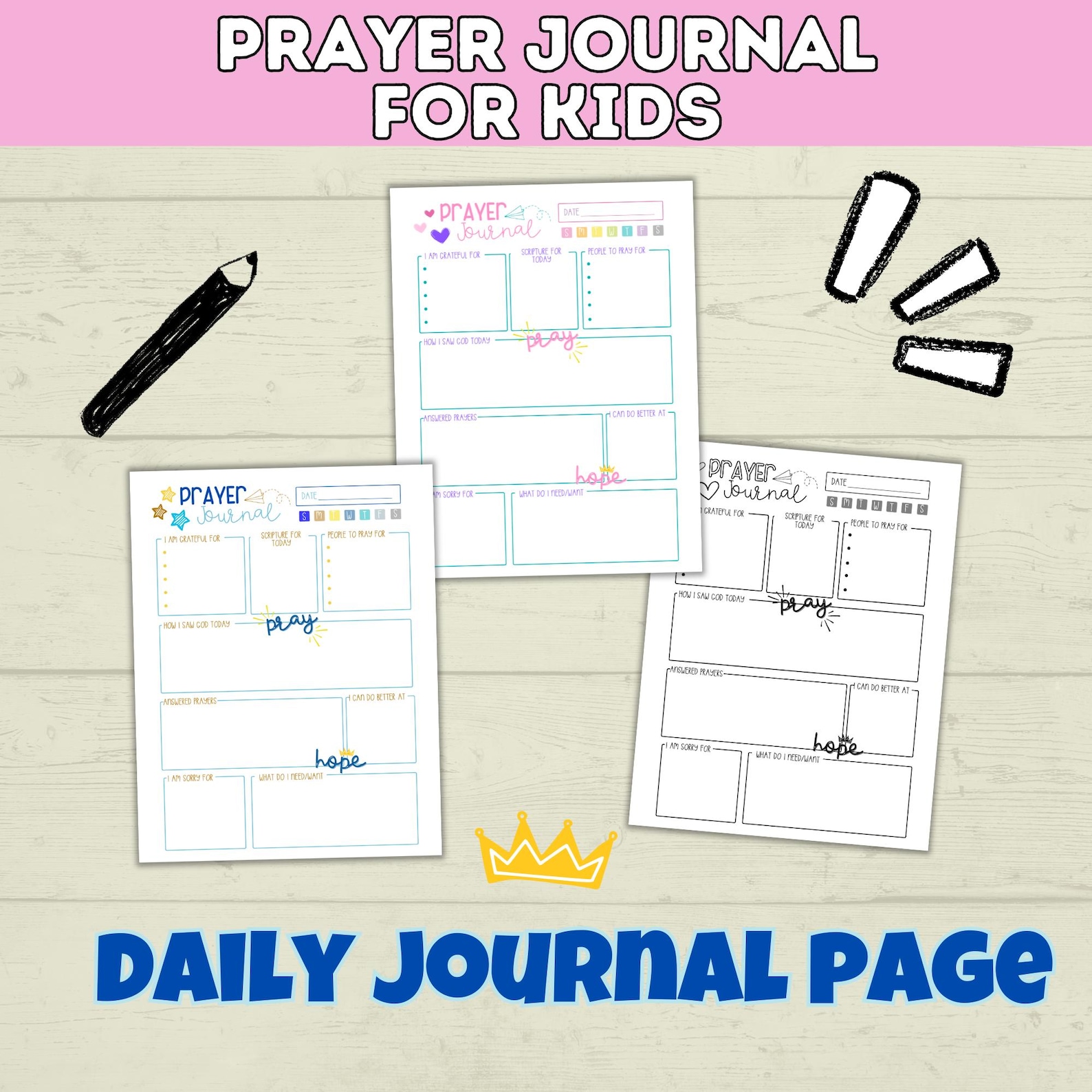 Printable Prayer Journal for Kids: Daily & Weekly Pages (PDF Download ...