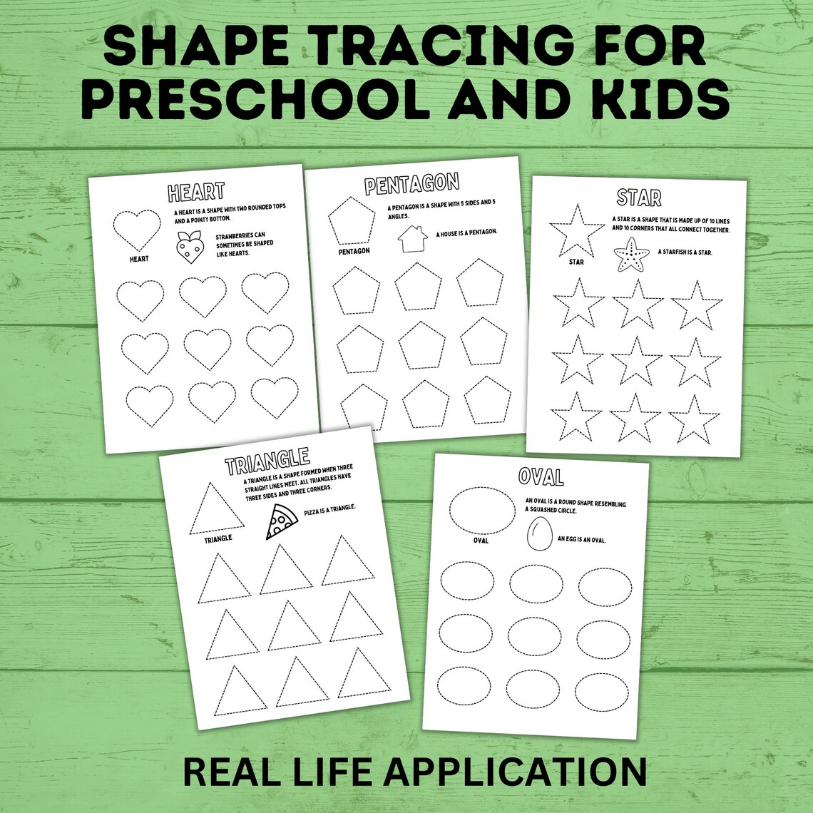 Preschool Shapes Tracing Worksheet Preschool Worksheets Preschool Shape ...