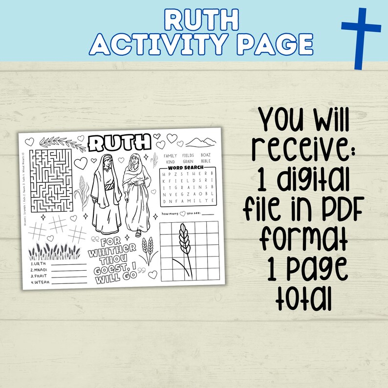 Bible Activity Page | Ruth Coloring Page | Ruth and Naomi | Ruth and ...