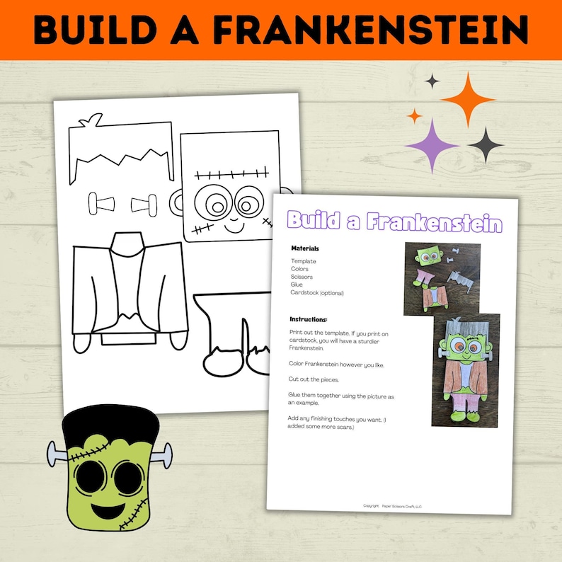 Frankenstein Craft for Kids Halloween Craft Halloween Activities ...