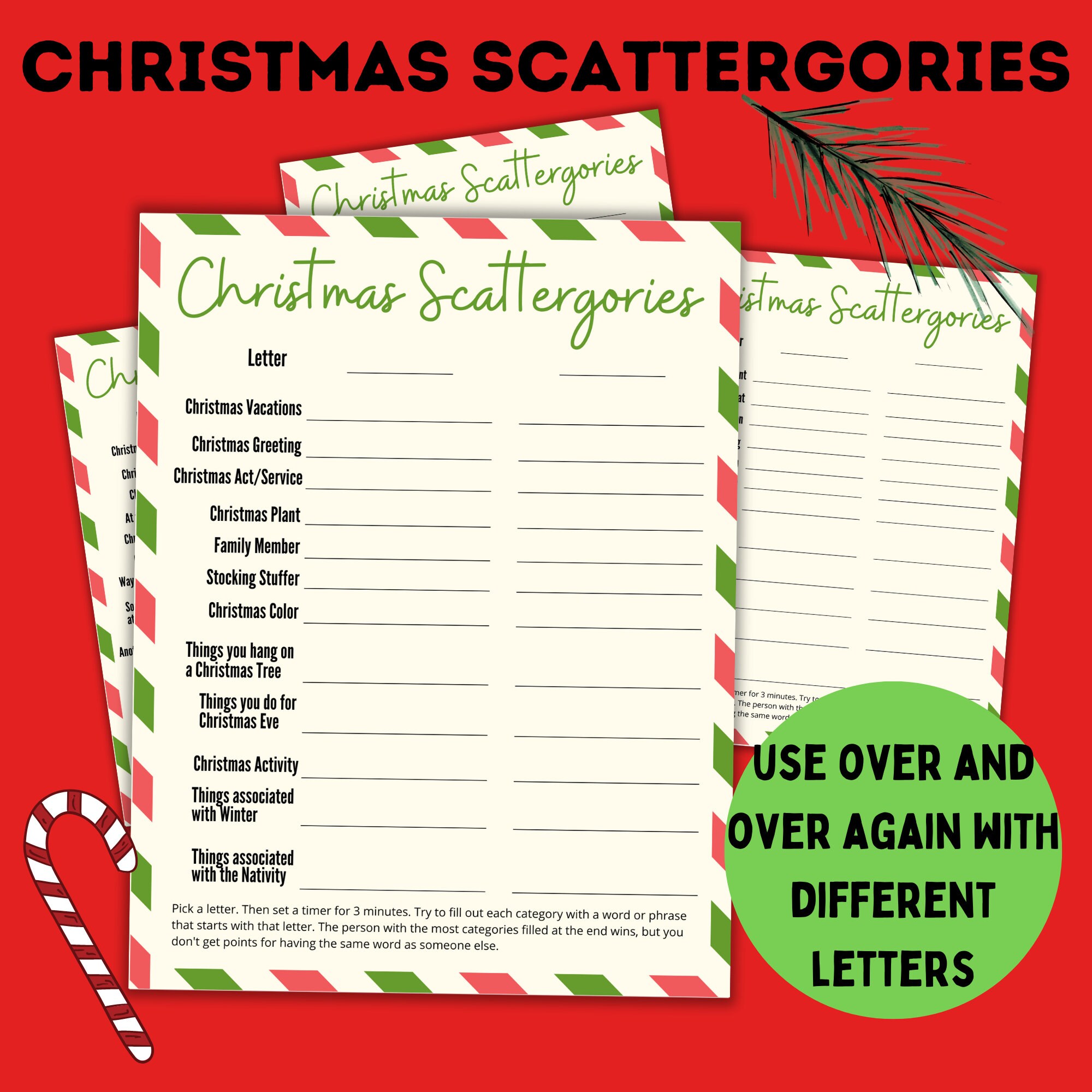 Christmas Scattergories | Christmas Activities for Kids | Christmas ...