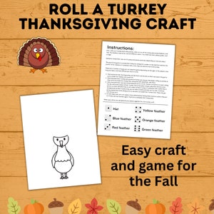 Roll a Turkey | Turkey Thanksgiving Game | Turkey Game | Game Printable ...