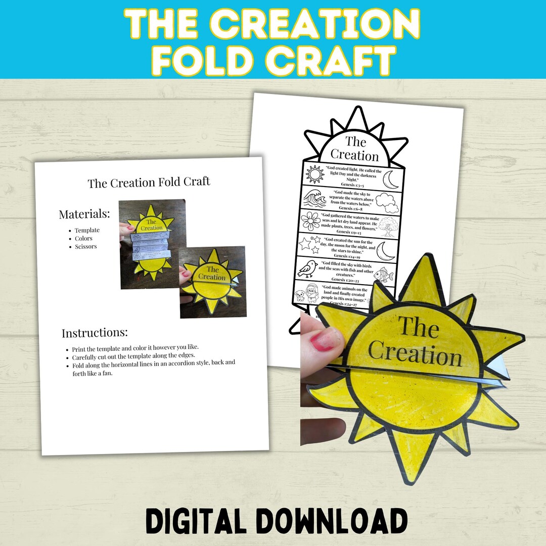 7 Days of Creation Bible Story Sunday School Craft for Kids, Old ...