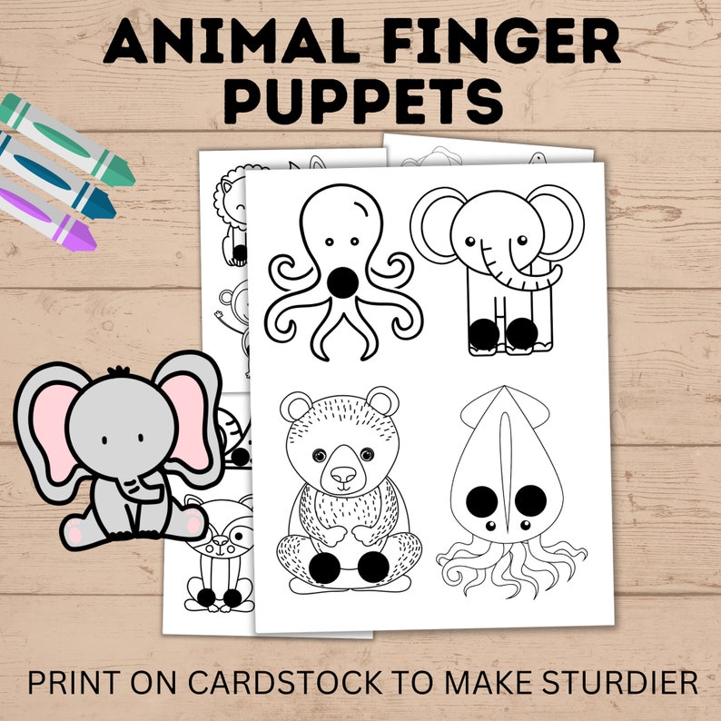 Animal Finger Puppets | Paper Finger Puppets to Color | Printable ...