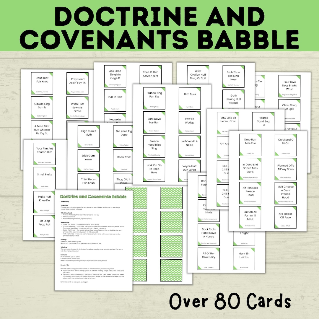 Doctrine and Covenants Seminary Doctrinal Mastery Games for Youth ...