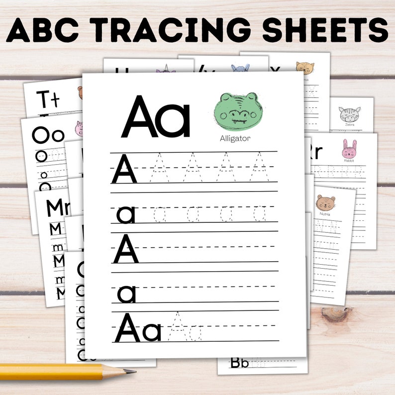 ABC Letter Tracing Preschool Worksheets ABC Practice Writing Letters ...