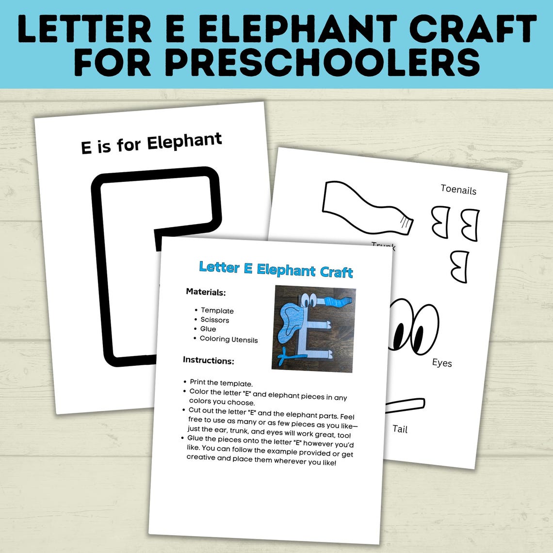 Elephant E Craft for Kids | E Crafts for Kids | Letter Crafts ...