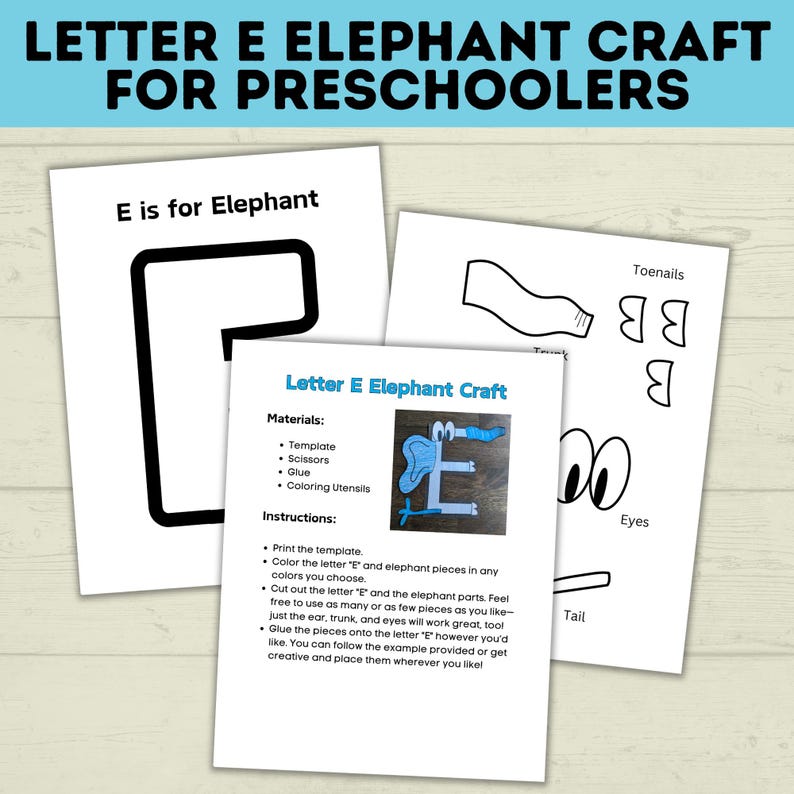 Elephant E Craft for Kids | E Crafts for Kids | Letter Crafts ...