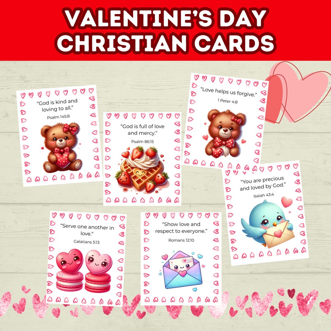 Christian Valentine's Cards for Kids, Classroom Valentines Party ...