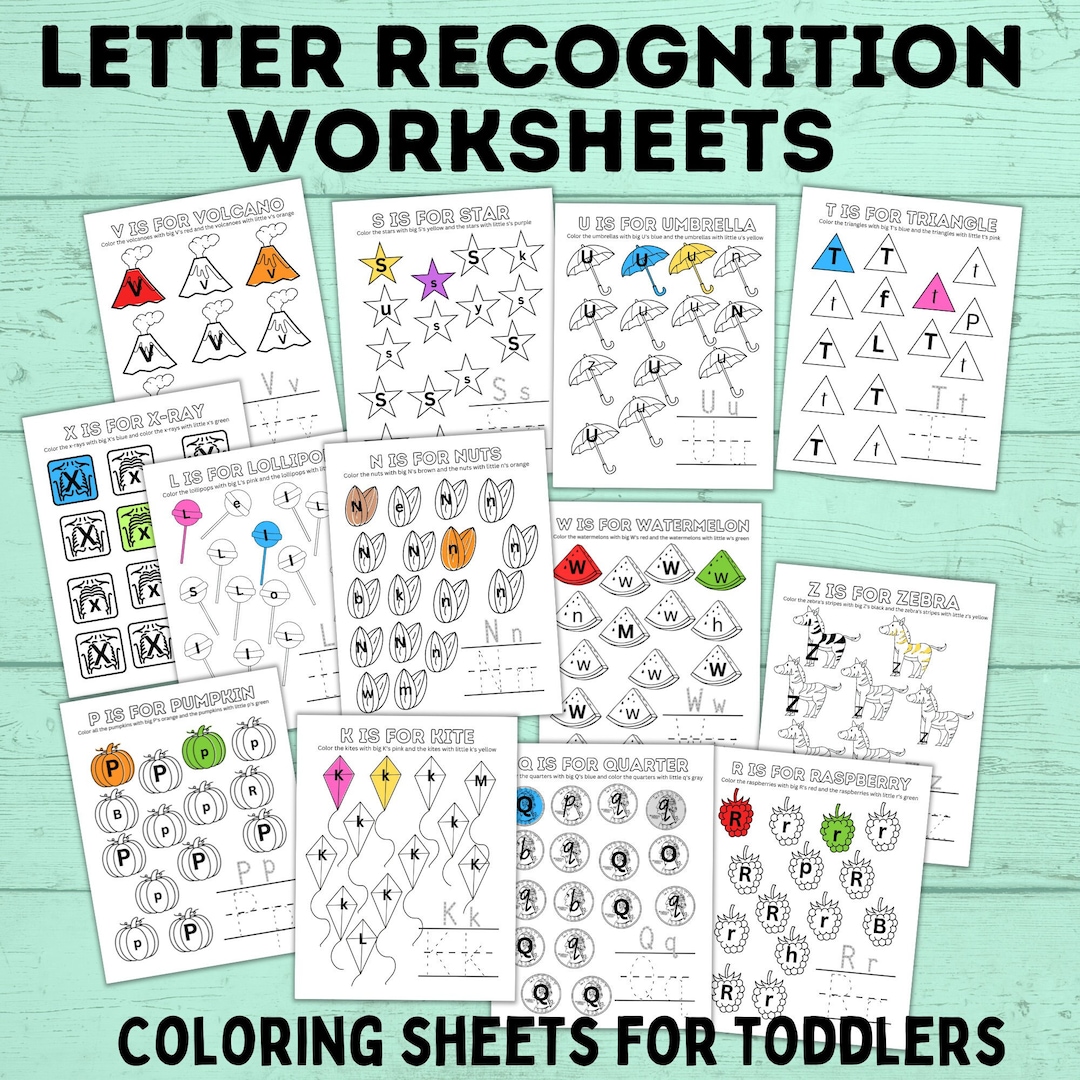 Letter Recognition Worksheets for Preschoolers and Toddlers | Toddler ...