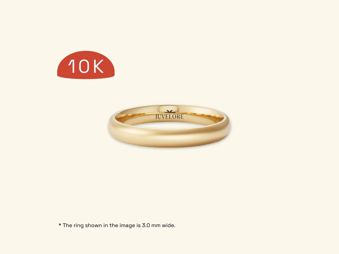 10k Solid Yellow Gold Wedding Band, Heavy Comfort Fit, Matte Finish - Etsy
