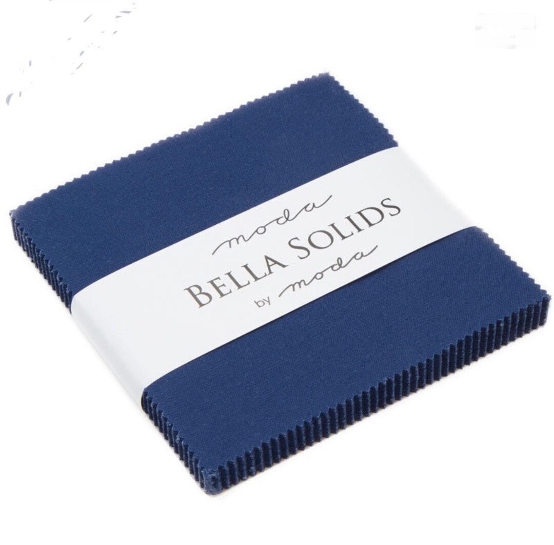 MODA Bella Solid Color Fabric /nantucket 136 /s (navy) /5”x 5” Charm ...