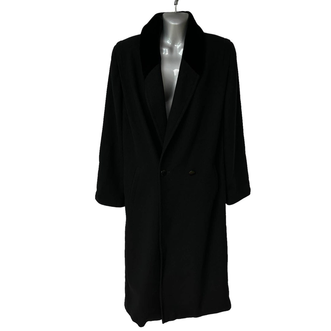 Vintage International Scene Coat Black Wool Trench Long Winter - Etsy