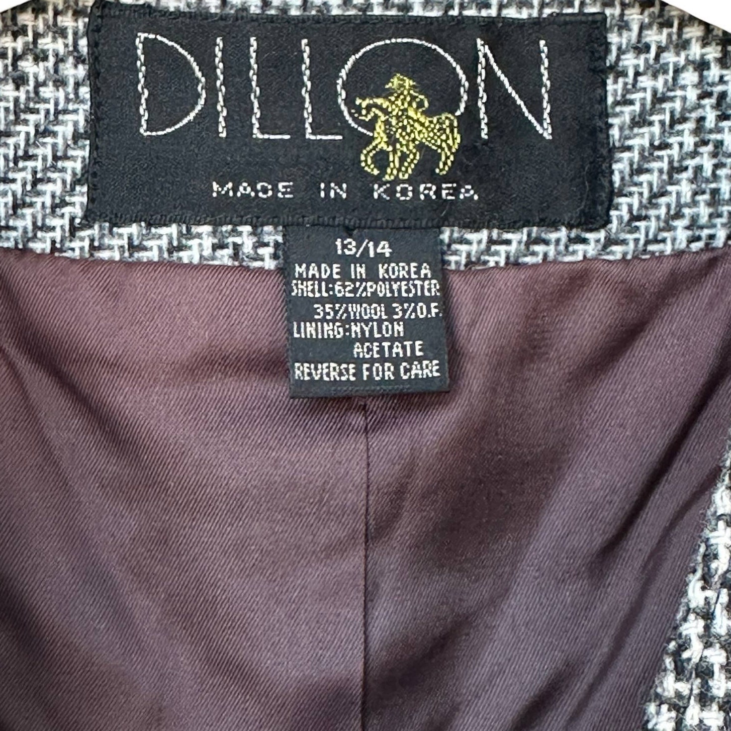 Vintage Dillon Skirt Set Black White Tweed Suit Blazer Jacket - Etsy