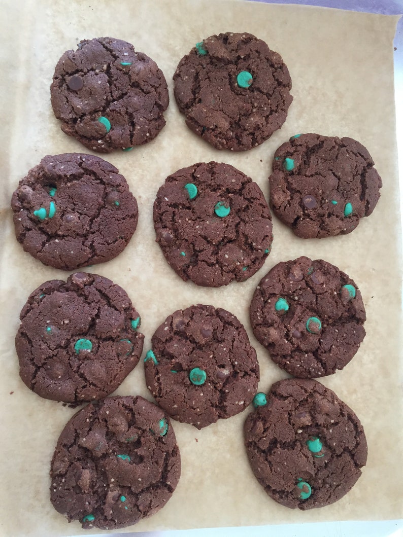 Double Chocolate Mint Chip Cookie | Etsy