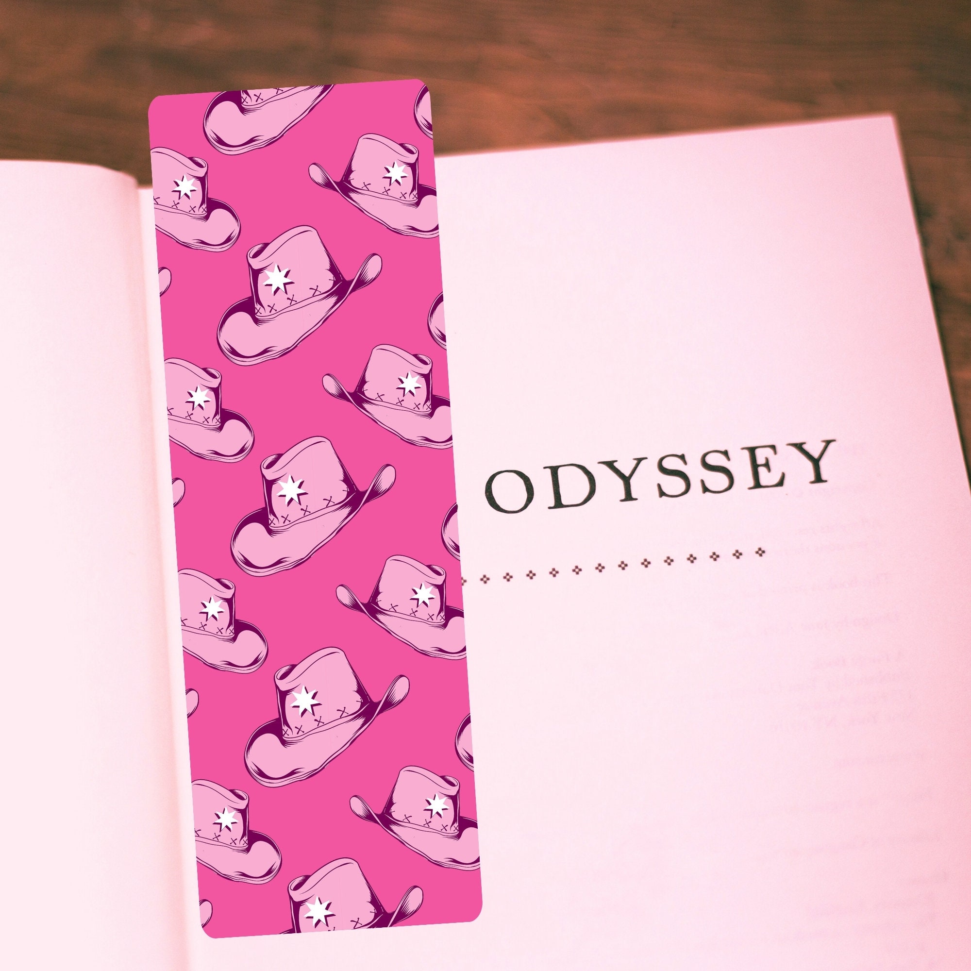 Preppy Pink Cowgirl Hat Bookmarks Printable Cactus Cowhide Cowboy ...