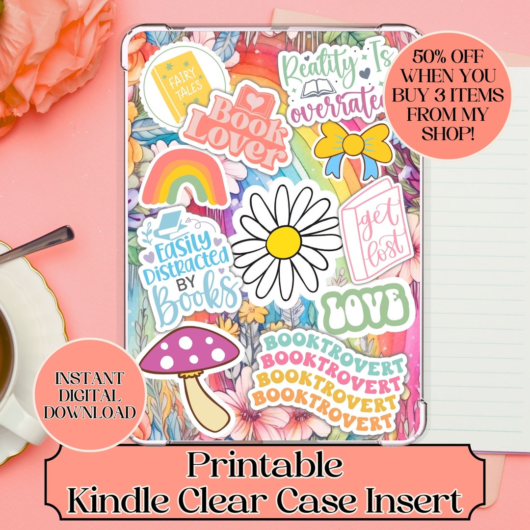 Kindle Case Paperwhite, Basic, Oasis Clear Case Insert Printable for ...