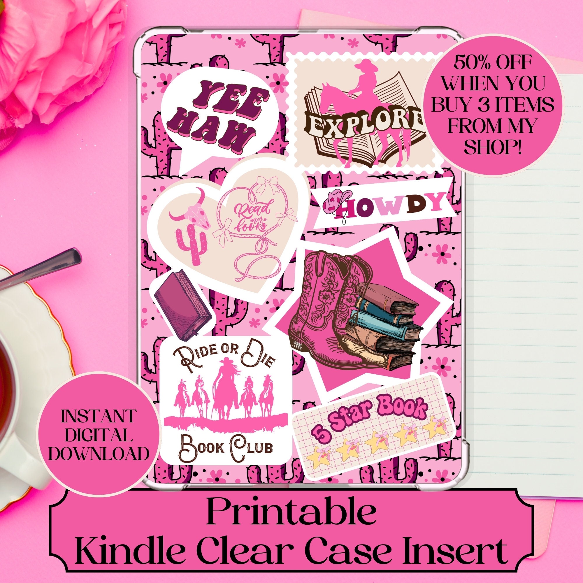 Kindle Case Paperwhite, Basic, Oasis Clear Case Insert Printable for ...