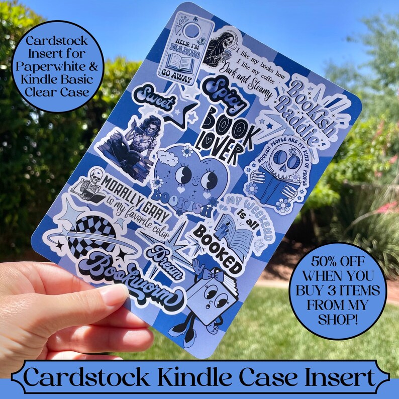 Cardstock Kindle Case Insert for Paperwhite 11th Ereader Clear Case for ...