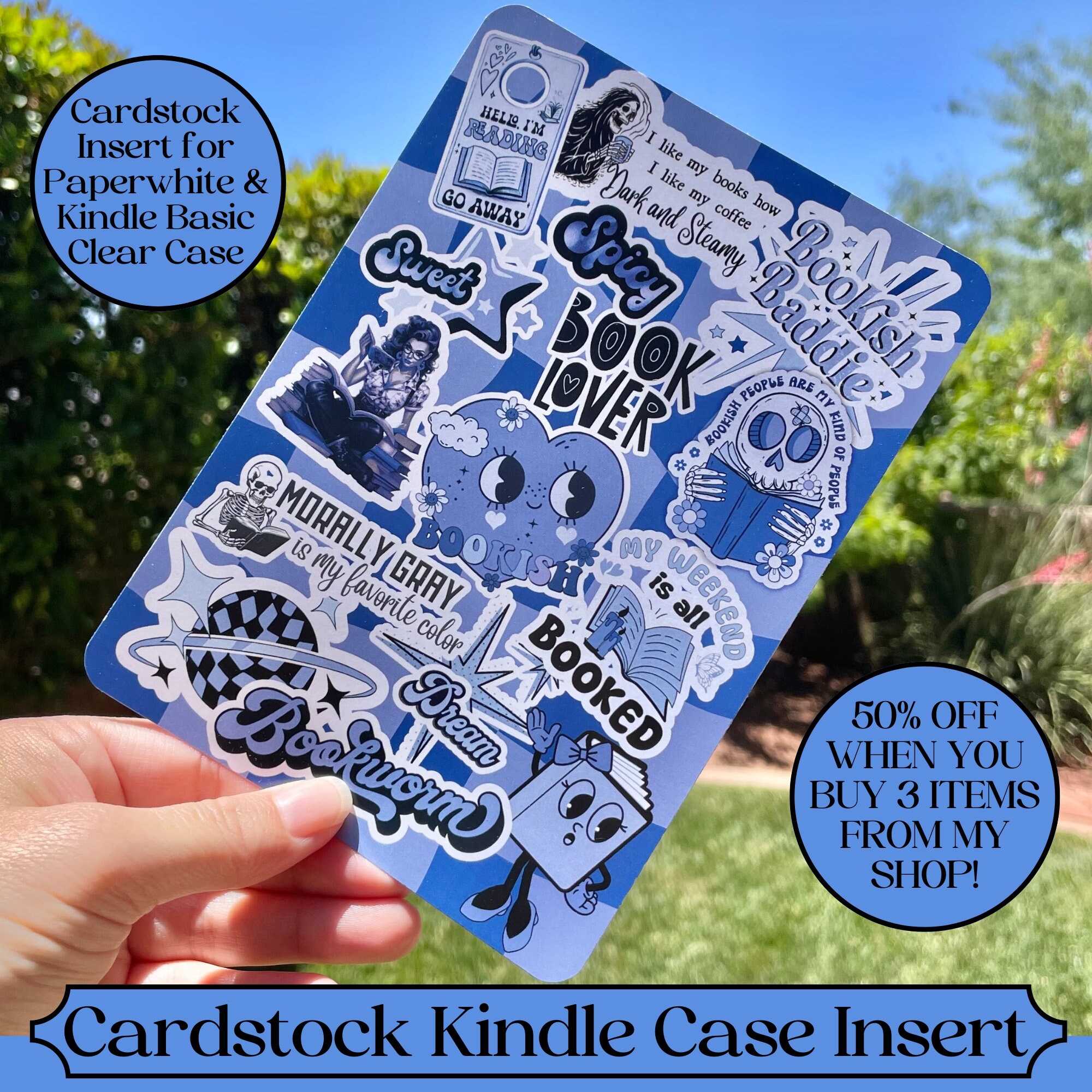 Cardstock Kindle Case Insert for Paperwhite 11th Ereader Clear Case for ...