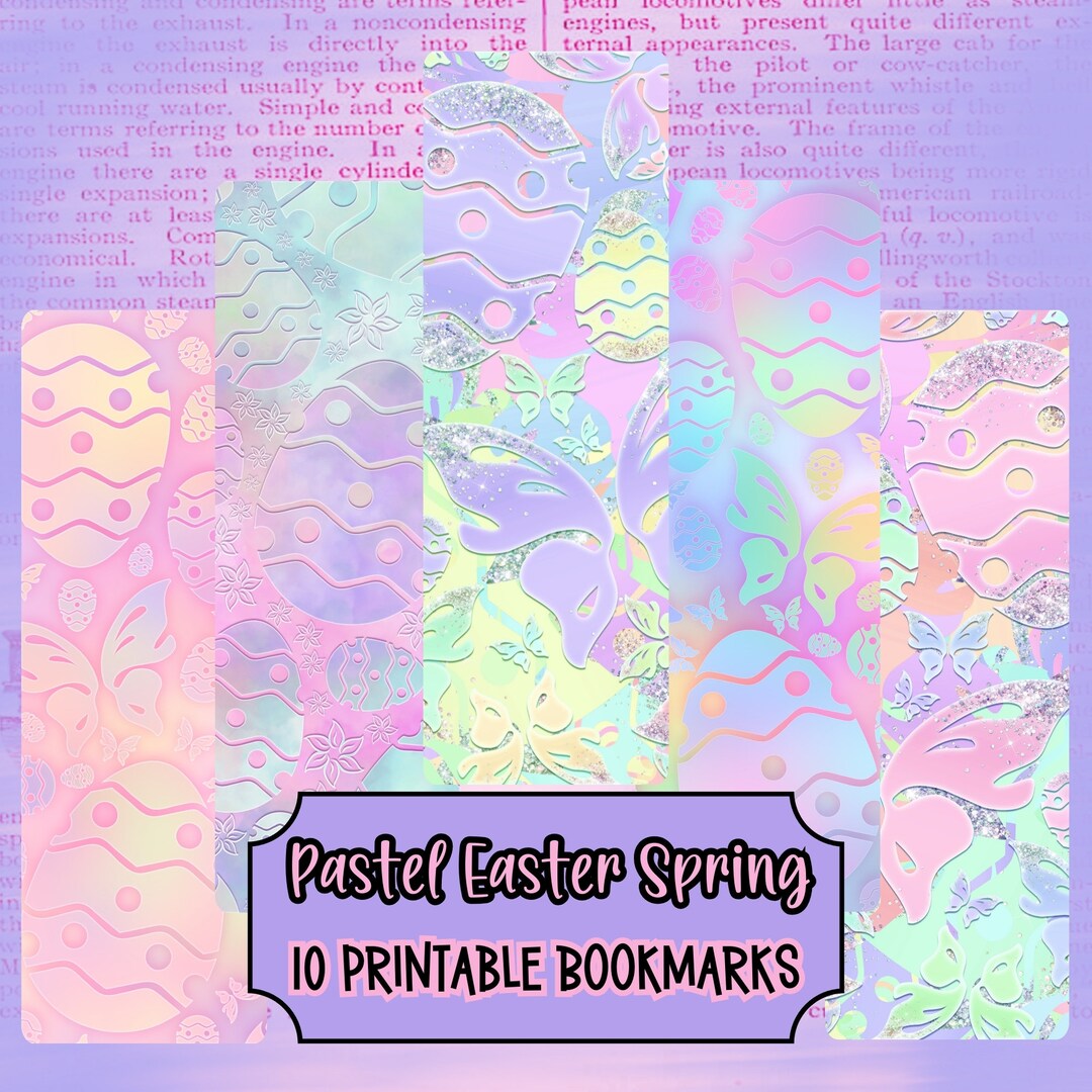 Pastel Easter Spring Bookmark Printable Floral Junk Journal Ephemera ...
