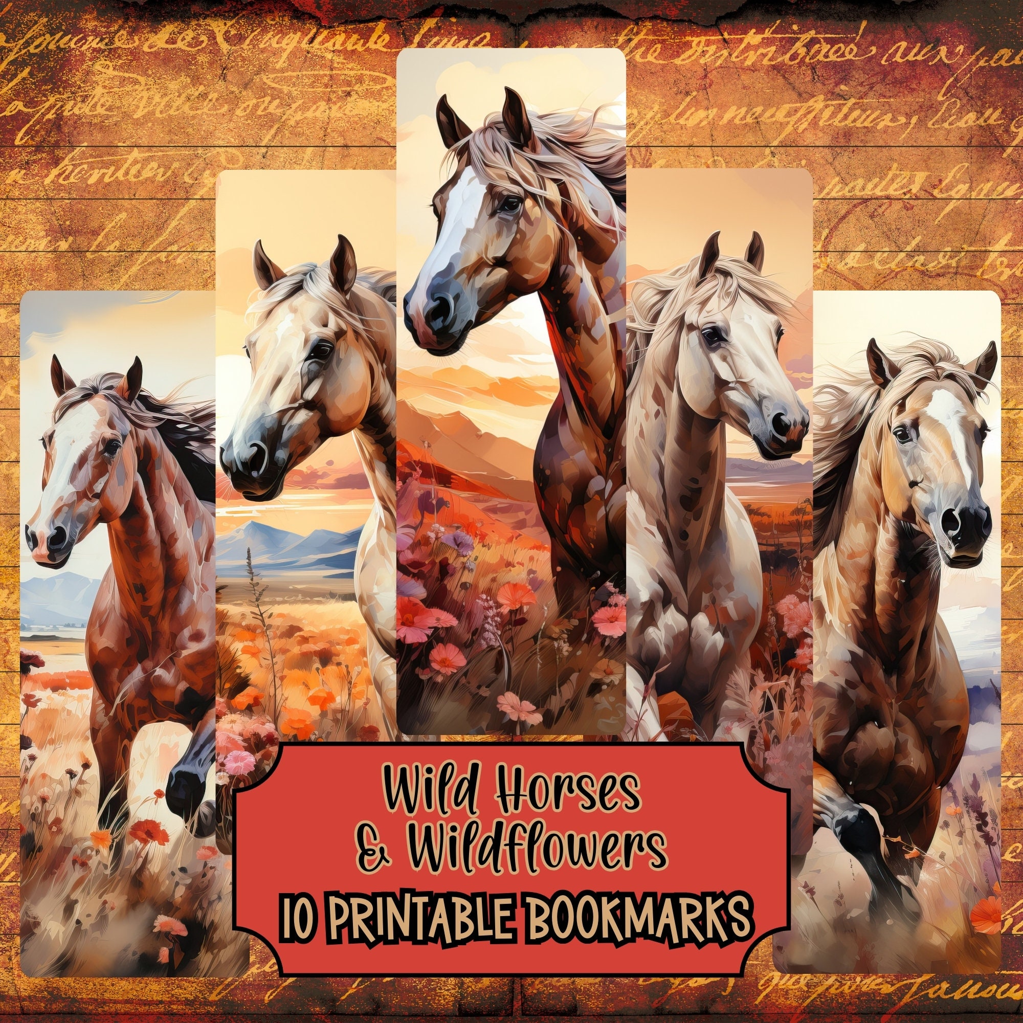 Horse Lover Gift Bookmarks Printable Floral Bookmark Cowgirl Print ...