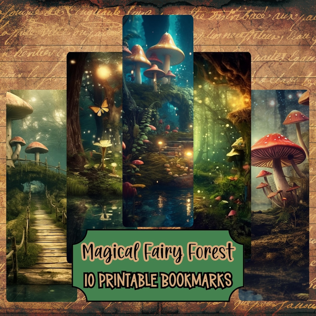 Magical Fairy Forest Bookmarks Printable Floral Bookmark Cottagecore ...