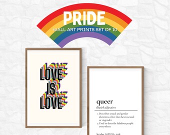 Bundle of Rainbow Pride Printable Signs Pride Art Printable - Etsy