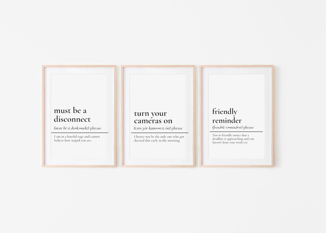 Funny Work From Home Definition Prints: Home Office Decor (PDF) - Etsy