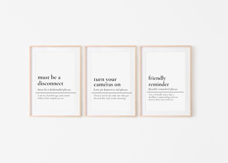 Work From Home Funny Definitions Wall Decor You're on - Etsy