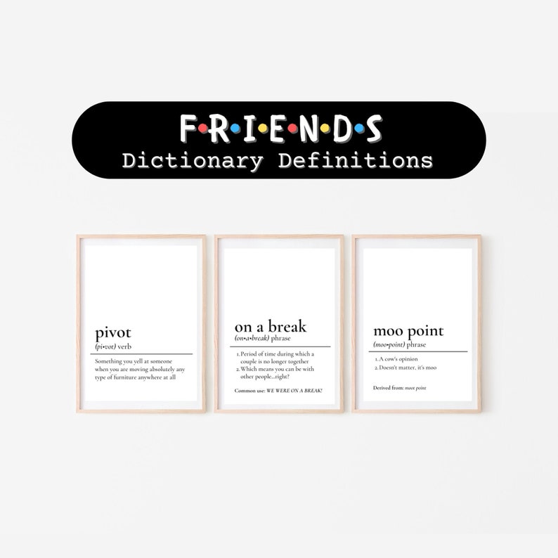 Friends TV Show Printable Wall Art Friends TV Show Wall Art Friends TV ...