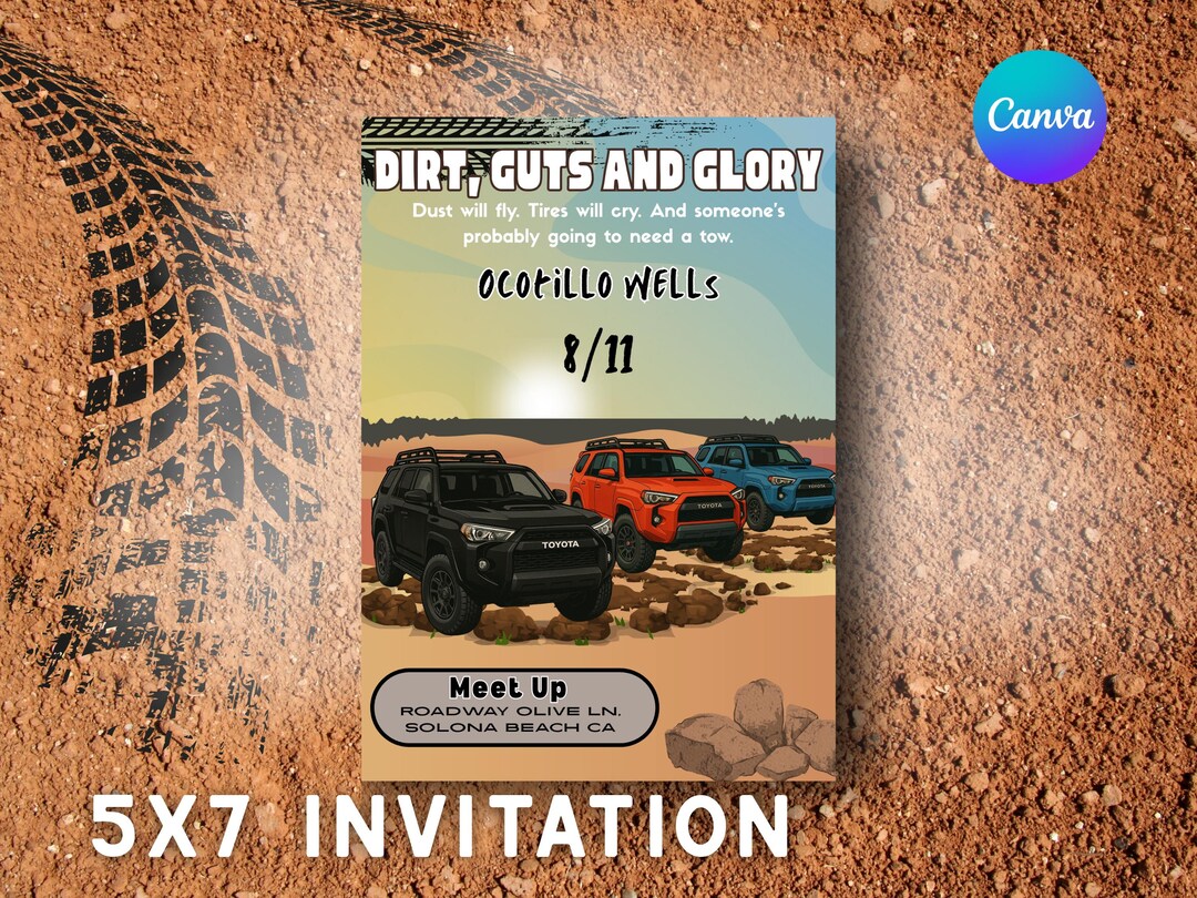 4runner Off-road Meetup Invitation: Editable Car Club Flyer (canva ...