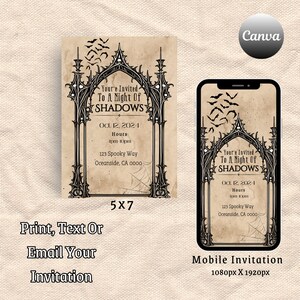 Victorian Goth Invitation, Halloween Invitation, Vintage Invitation ...