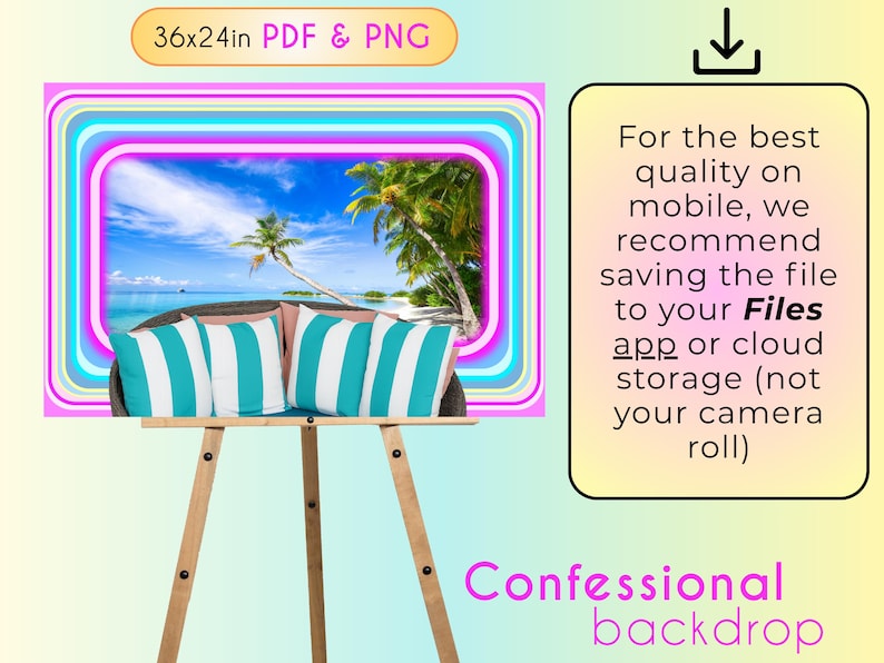 Amor Island Confessional Background | Printable Party Backdrop 36x24 ...