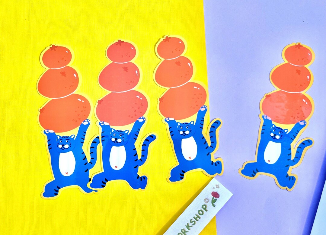 Good Luck Tiger Laptop Stickers, Orange Tiger, Keep Fit and Smile ...