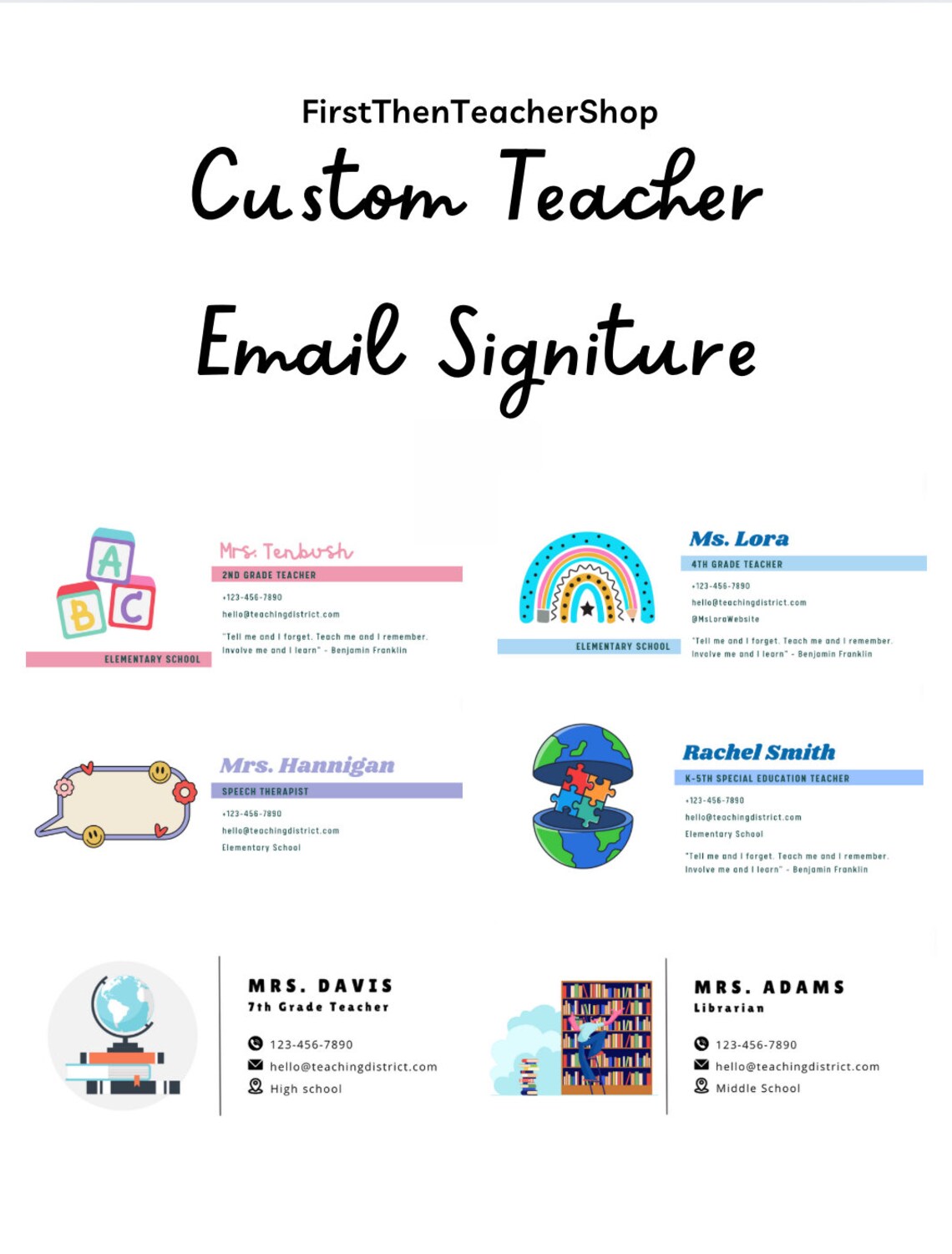 Teacher Email Signature DIGITAL - Etsy