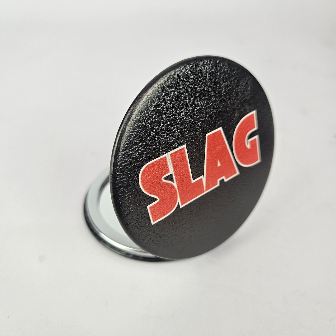 Funny Compact Mirror – Black “slag” Makeup Mirror | Sassy Gift for Her ...