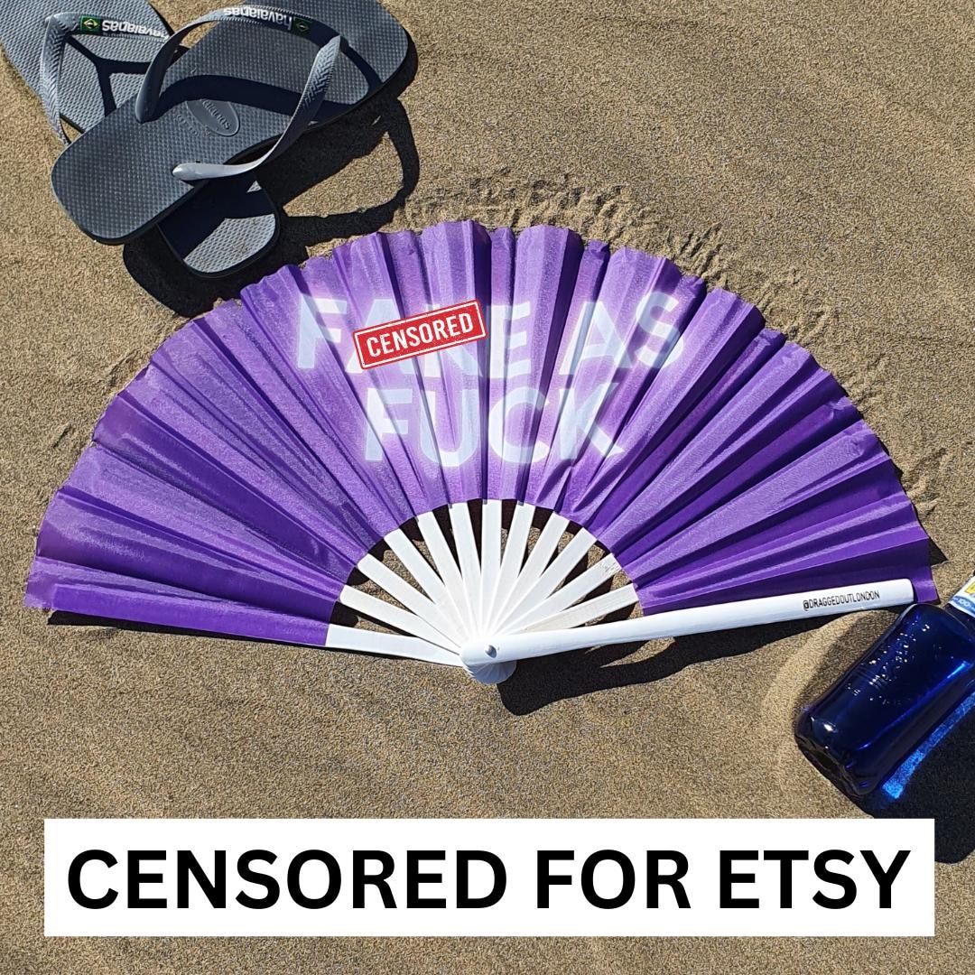 Fake as Fuck Giant Bamboo Clack Fan. Including a Draw String Bag ...