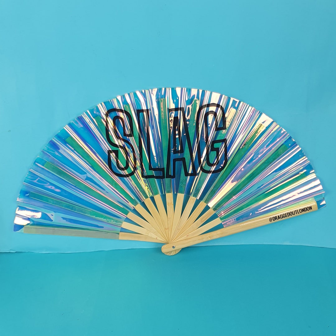 SLAG Giant Bamboo Fan, Including a Draw String Bag. Festivals Fan ...