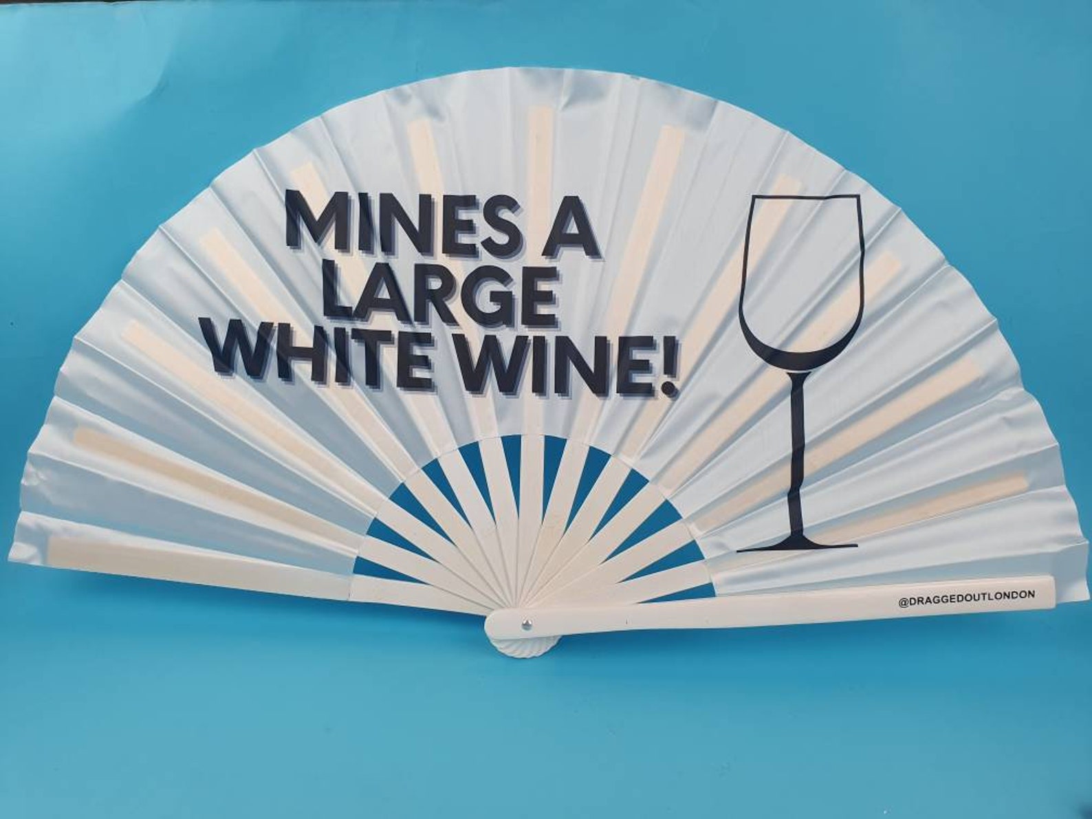 Mines A White Wine Fan, Including a Draw String Bag. Festivals Fan ...