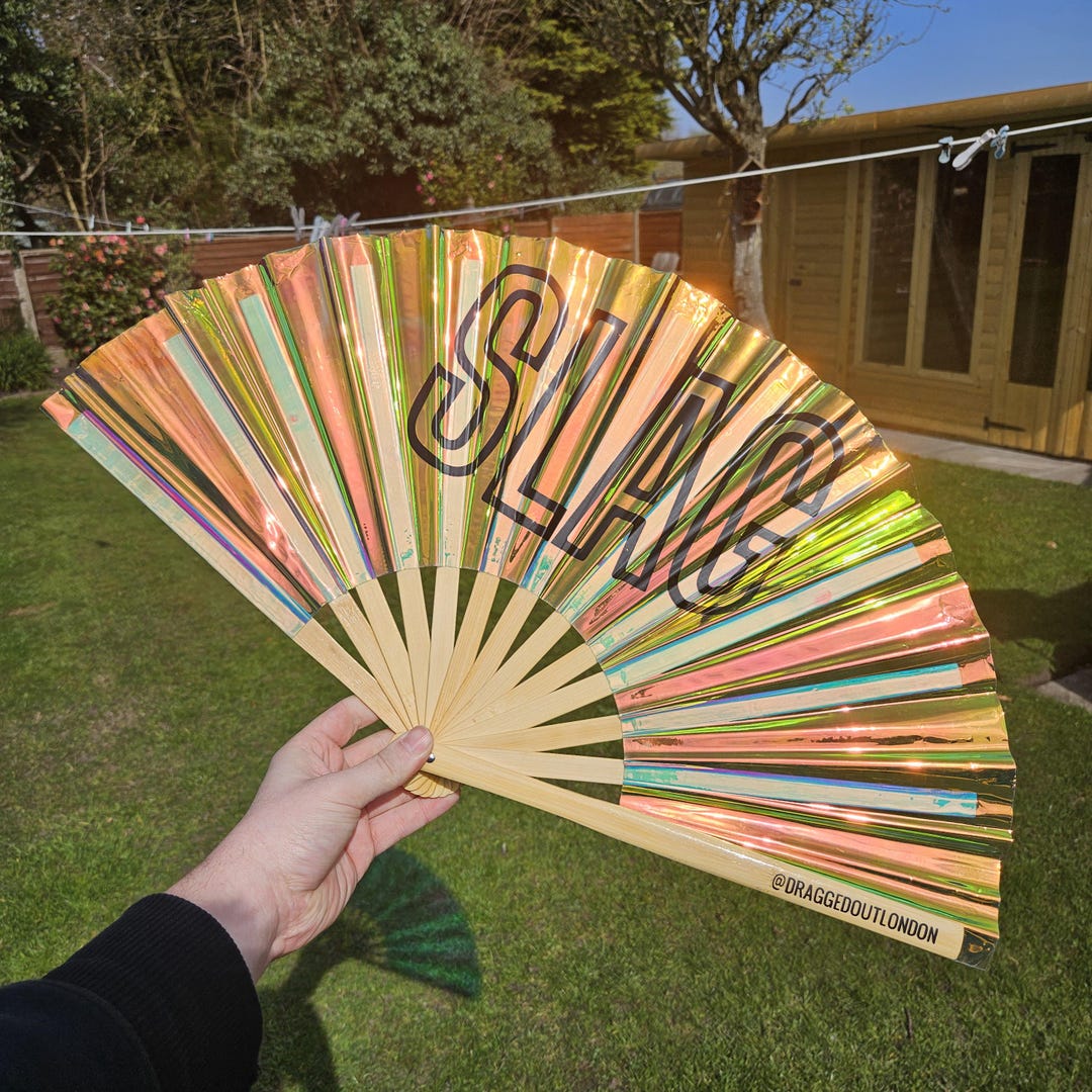 SLAG Giant Bamboo Fan, Including a Draw String Bag. Festivals Fan ...