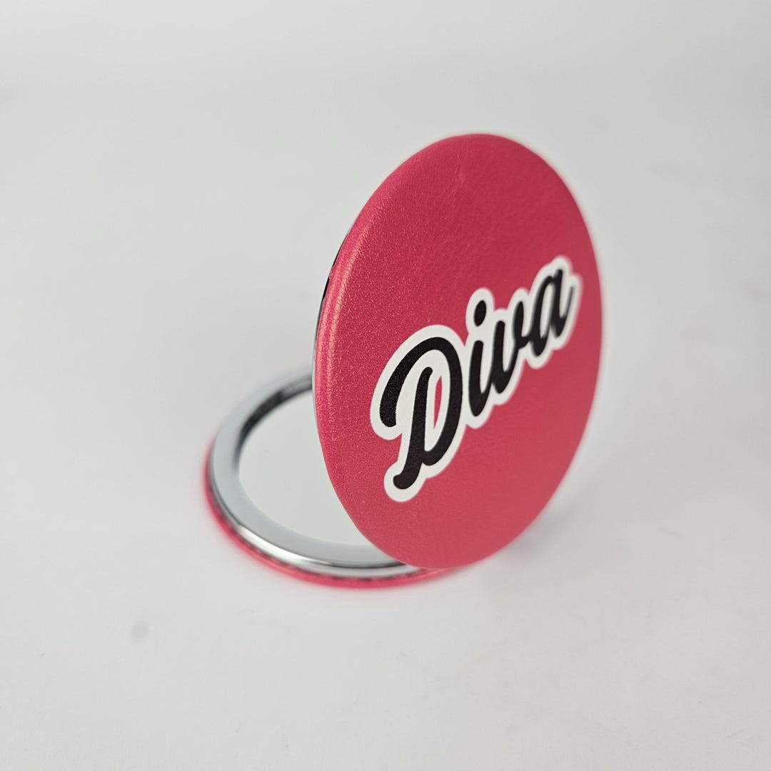 Funny Compact Mirror – Pink “diva” Makeup Mirror | Sassy Gift for Her ...