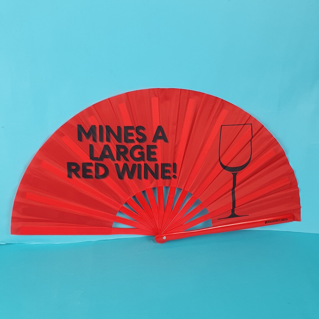 Mines A Red Wine Fan, Including a Draw String Bag. Festivals Fan ...