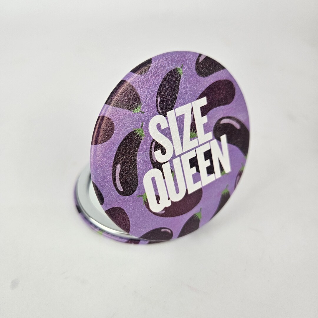 Funny Compact Mirror – Purple “size Queen” Makeup Mirror | Sassy Gift ...